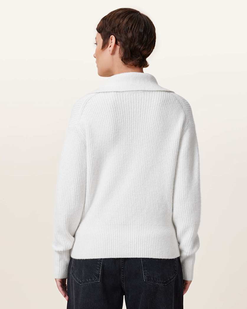 Octavia Zip Up Jumper Chalk White | ALLSAINTS